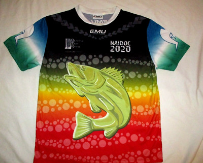 NAIDOC 2020 INDIGENOUS ABORIGINAL GLENCORE COOL FISHING T SHIRT EXC ...