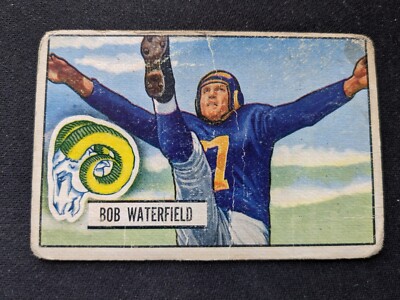1951 Bowman Football Card # 40 Bob Waterfield (HOF) - Los Angeles Rams ...