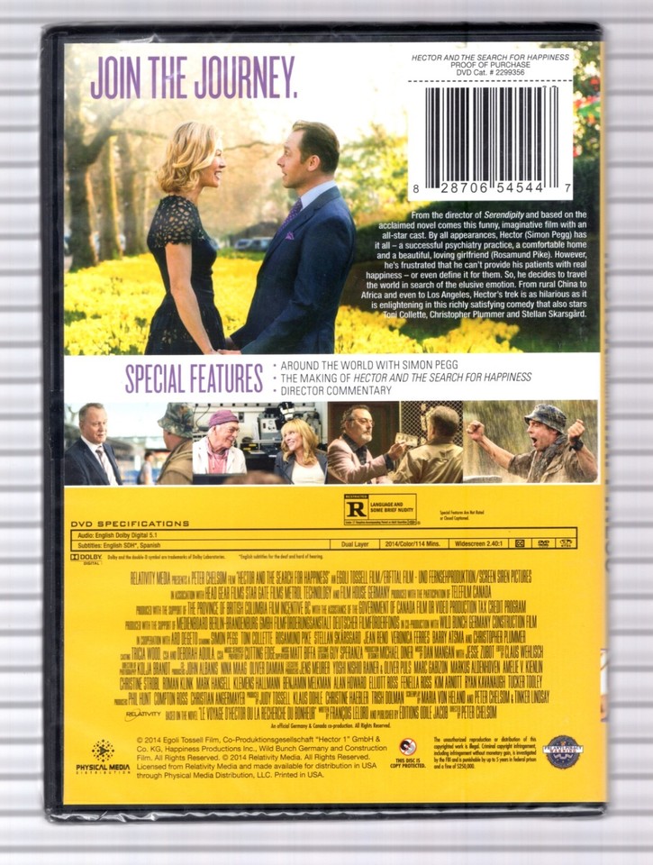HECTOR AND THE SEARCH FOR HAPPINESS - NEW DVD- SIMON PEGG - TONI ...