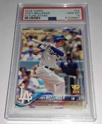 2018 Topps #42 Cody Bellinger Future Stars 2nd Year Rookie Card Graded ...