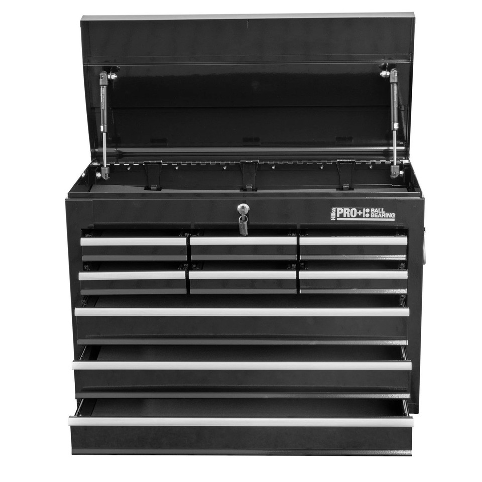 Hilka Tool Chest 9 Drawer Black Steel Metal Storage Box Toolbox Cabinet ...