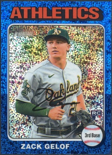 2024 Topps Heritage Zack Gelof RC #346 Blue Sparkle - Oakland Athletics ...