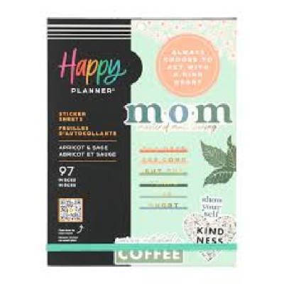 HAPPY PLANNER - ACCESSORIES STICKER SHEETS - 2 PADS - APRICOT N SAGE | eBay