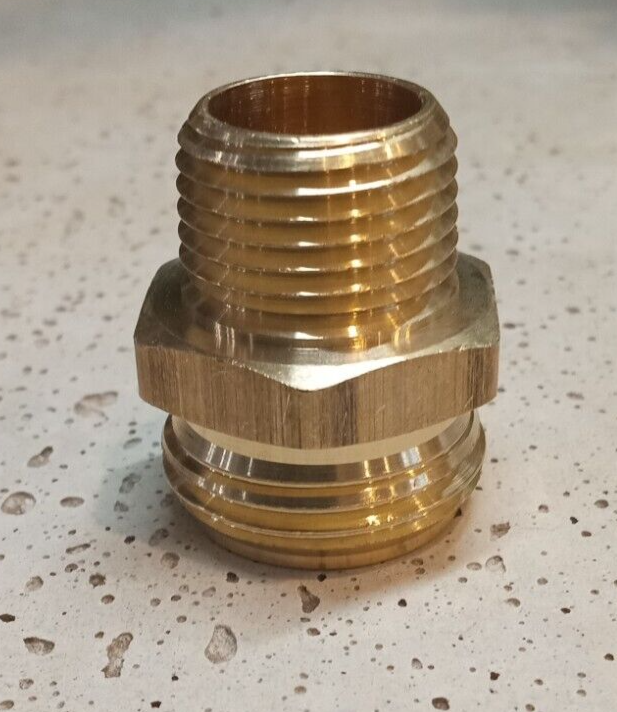 1/2" MIP NPT Male Pipe Thread X Male Garden Hose Thread (MHT) Brass ...