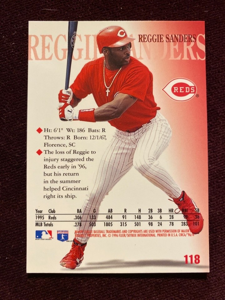 1996 Fleer Circa #118 Reds Reggie Sanders Baseball Card | eBay