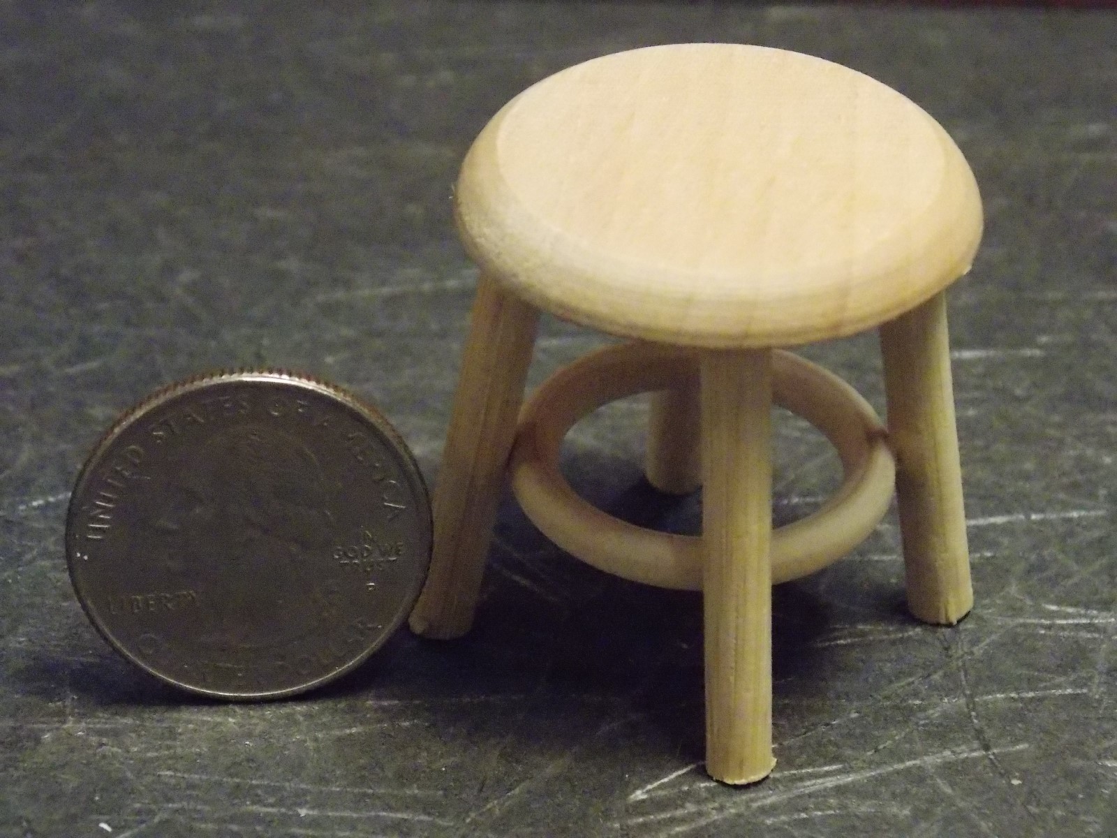 Dollhouse Miniature Wooden Stool Kitchen 1:12 inch scale E225 Dollys ...