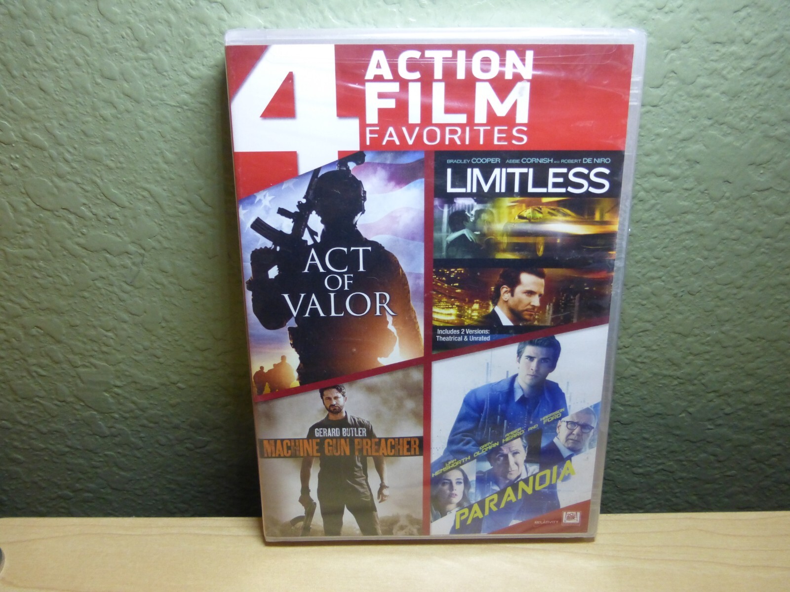 Act of Valor Limitless Machine Gun Preacher Paranoia 4 Action Films DVD ...