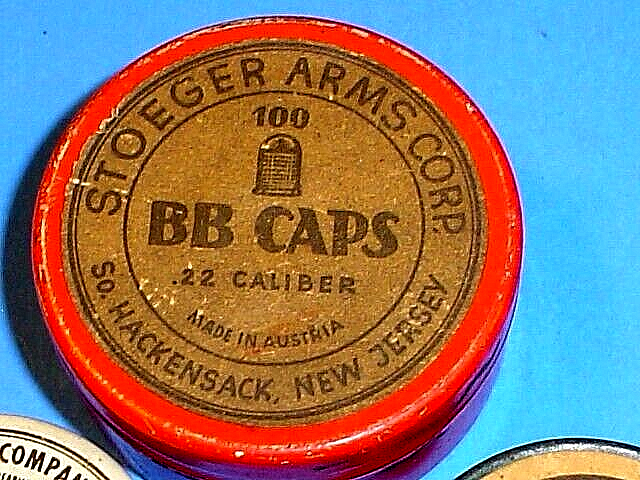 EMPTY VTG STOEGER BB .22 CALIBER CAPS~ALCAN AND REMINGTON PERCUSSION ...