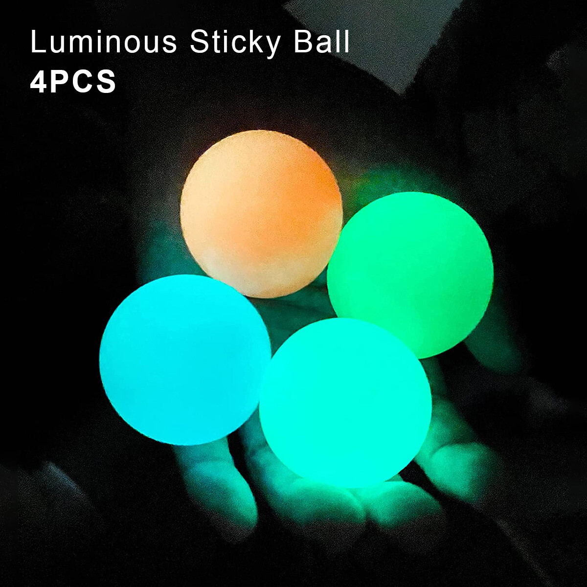 4Pcs Glow in The Dark Ceiling Balls Stress Relief Glowing Balls ...