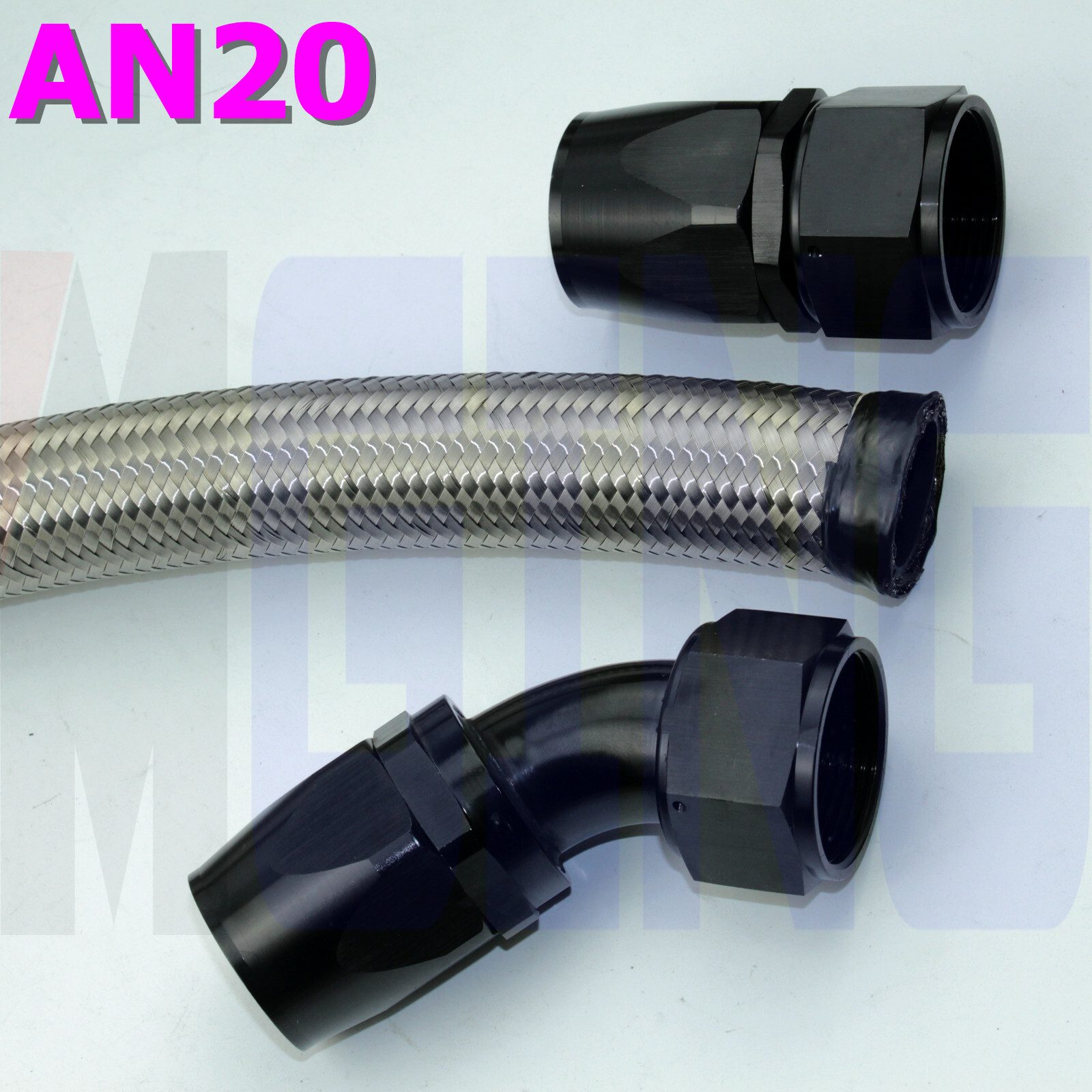 20an an20 Hose End Fitting Adaptor Gas Fuel Oil Line 1M Straight 45 ...