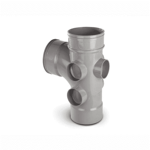 OSMA 4S495G Solvent Pvc-u Tee 5 Way Branch 90Â° Black 110mm Gray for ...