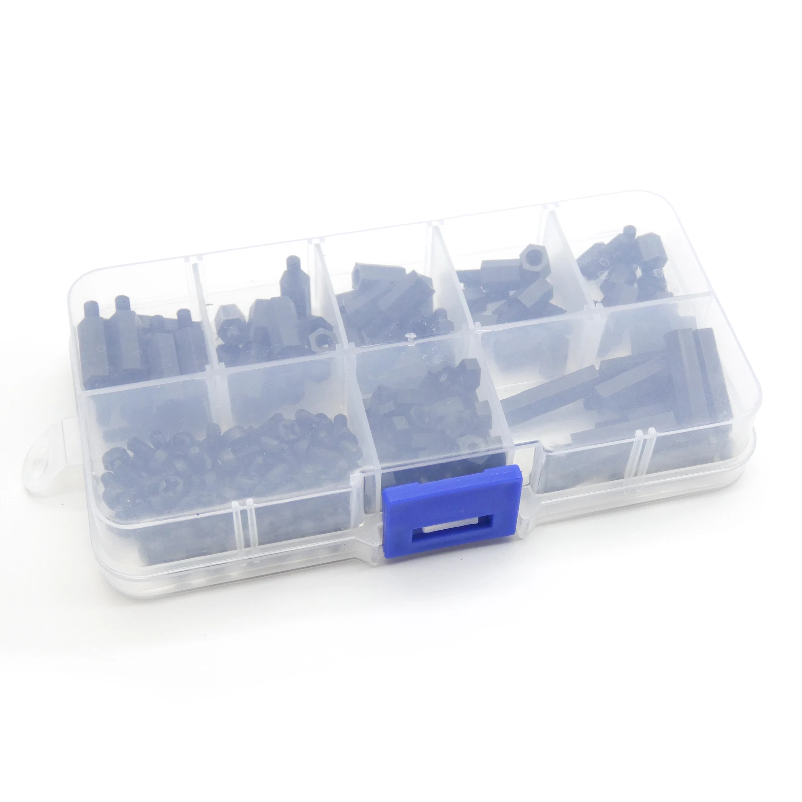 Nylon M3 Hex Standoff Kit with Screws Nuts and Spacers (Black / 180pcs ...