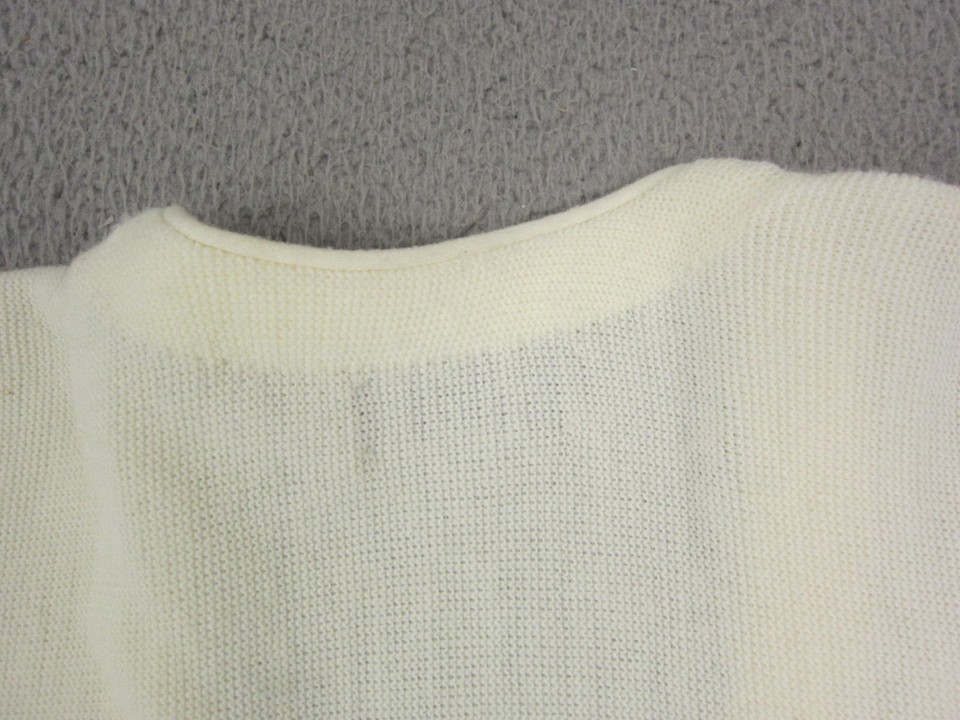 Vintage Jantzen Cardigan Mens Large Creme Sweater Made in USA 80s 90s ...