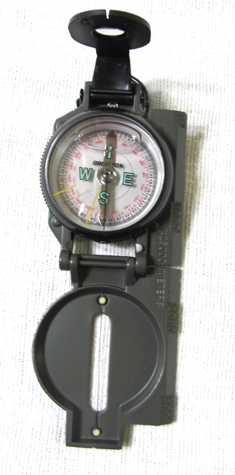 Brunton Lensatic Sighting Compass Military Style Hiking Trekking Map ...
