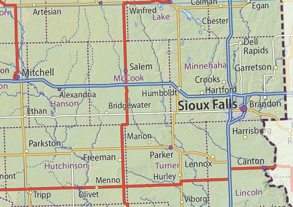 South Dakota State Physical Poster Map - 16.5 x 23.8 Inches - Paper ...