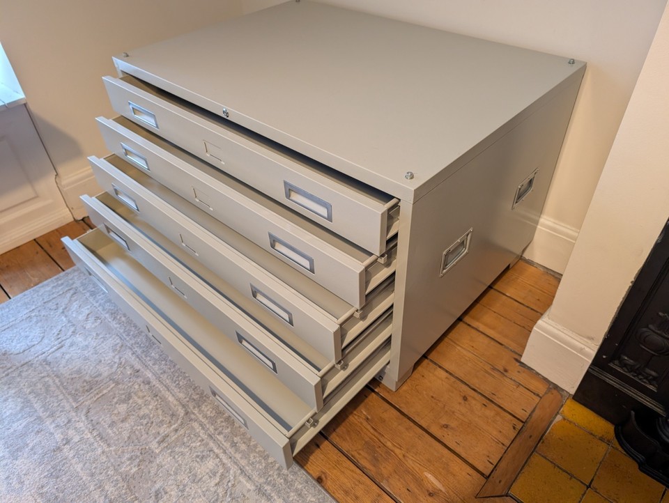 metal architects plan chest drawers drawing A1 great condition | eBay UK