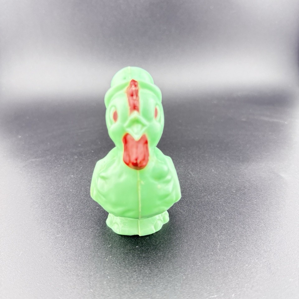 Vntg Irwin Rosbro Green Hard Plastic Rooster Painted Top Hat Rattle ...