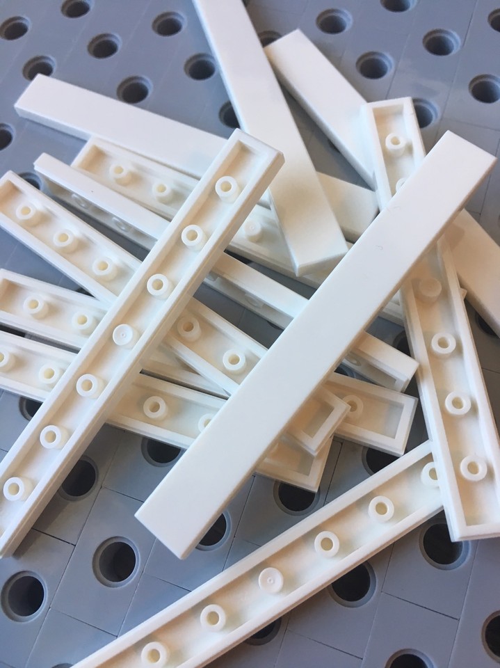 Lego 1x8 White Smooth Finishing Flat Tiles 1x8 Modular Buildings Floor ...