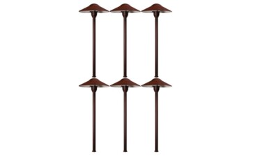Landscape Low Voltage Lighting - LED Mushroom Path Light In Rust Finish ...