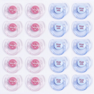50x Magnetic Pacifier Clear Pink Blue Pacifiers for Reborn Baby Dolls ...