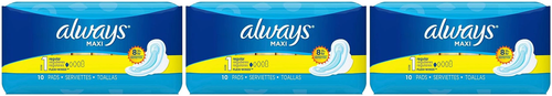 Always Maxi Regular with Flexi-Wings Size 1 Sanitary Pads, 10 ct. (Pack ...