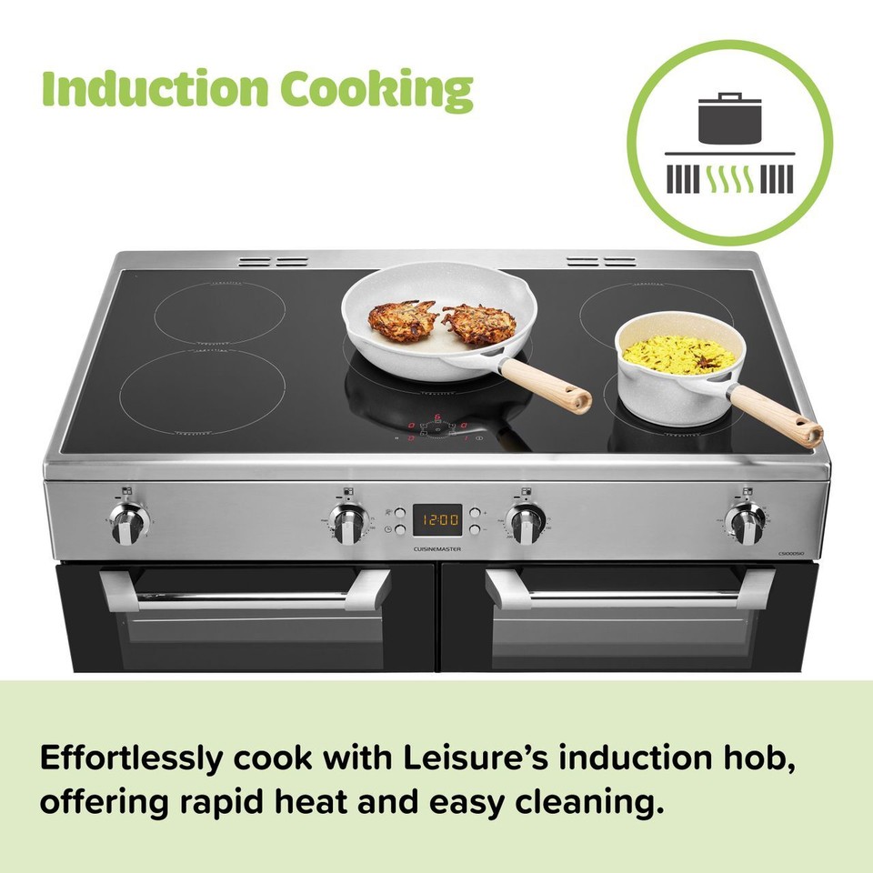 Leisure CK100D210K Cookmaster 100cm Electric Range Cooker 5 Burners A/A ...