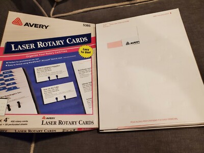 Avery ~ Small Rotary Cards 5385 2 1/6 " x 4 " ~ Rolodex White Box of ...