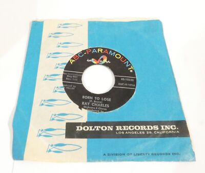 RAY CHARLES ABC-PARAMOUNT RECORDS 45RPM I CAN'T STOP LOVING YOU & BORN ...