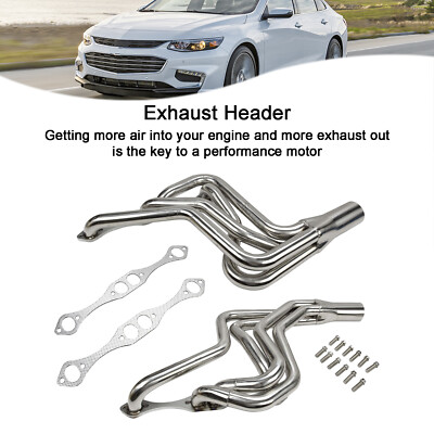 1× Stainless Exhaust Header Kit For Chevy SBC 267-400 V8 70-87 / Camaro ...