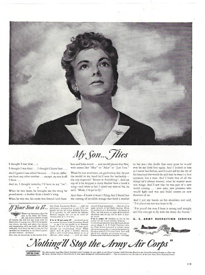 US Army Air Corps Print Ad WWII Vintage Advertisement Army Recruiting ...