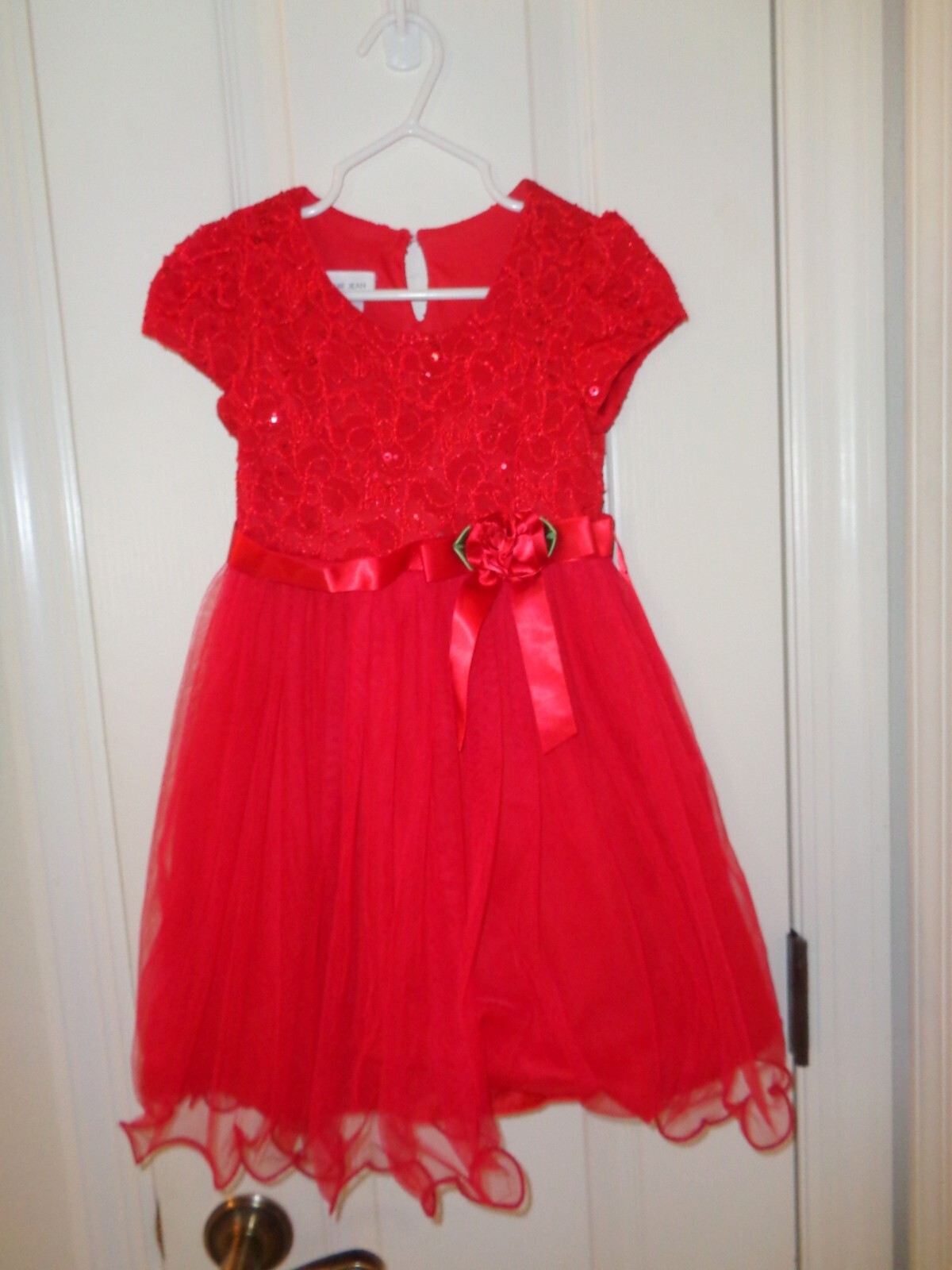 Girl's Size 4T Red Fancy Party Dress-Lace Top, Tulle Skirt | eBay