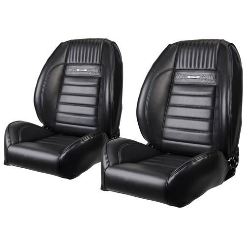 TMI Front Bucket Seat Sport II Pro-Series Low Back Pony Black Pair ...