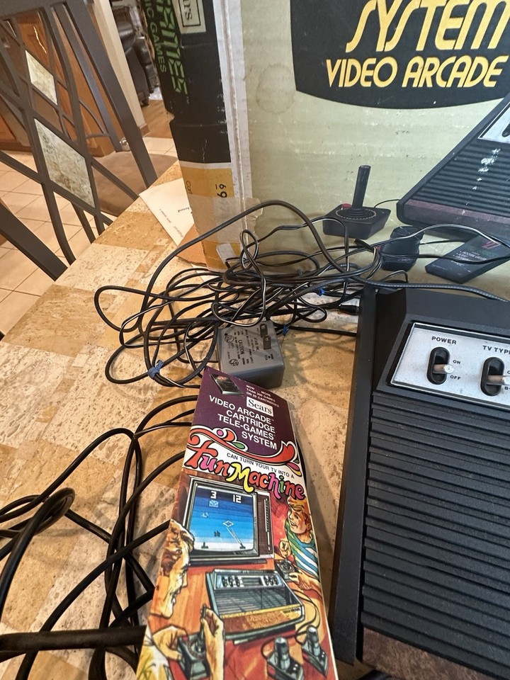 ATARI 2600 Sears Tele-Games Video Arcade Console w/controllers, cables ...