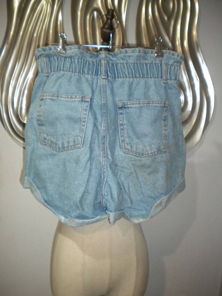 ZARA size 38 women's high waisted denim acid wash shorts | eBay Australia