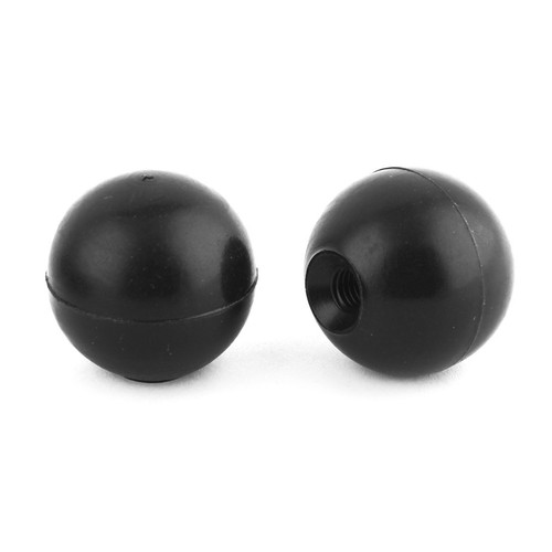 Plastic Round Shape Ball Knob Handle Black 8mm Threaded 35mm Diameter ...