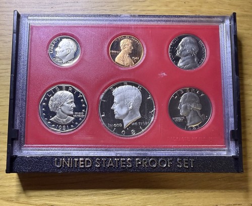 1981-S USA 6 Coin Proof Set with Susan B. Anthony Dollar In ...
