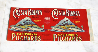 CRESTA BLANCA Brand, Monterey, Seafood **AN ORIGINAL CAN LABEL** | eBay
