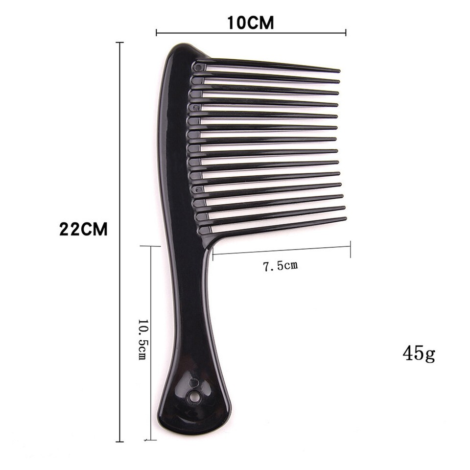Large Wide Tooth Comb Handle Detangling Reduce Hair Loss Brush Styling ...