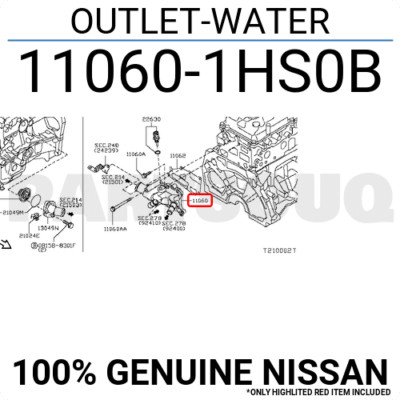 110601HS0B Genuine Nissan OUTLET-WATER 11060-1HS0B | eBay