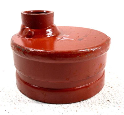 4" Grooved End Drain Cap Pipe Fitting w/ 1" Female Thread NPT Outlet ...