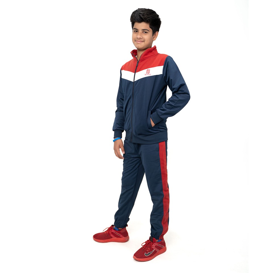 New Kid's Boys Contrast Colour Stripe Tracksuit Set Jogger Jogging Top ...