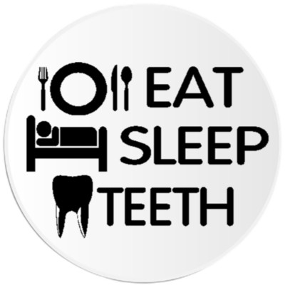 Eat Sleep Teeth - 3 Pack Circle Stickers 3 Inch - Dentist Hygienist ...