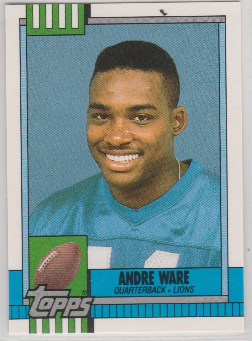 1990 Topps Traded #26T Andre Ware RC Detroit Lions Houston Heisman ...