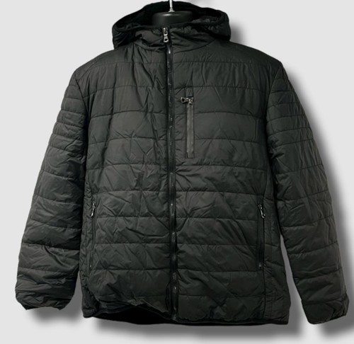 $98 Spire by Galaxy Men's Black Fleece Lined Hooded Puffer Coat Jacket ...