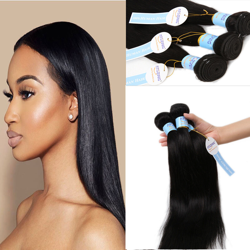 8 inch short hair bundles 9A Brazilian Straight Human Hair 9 Bundles ...