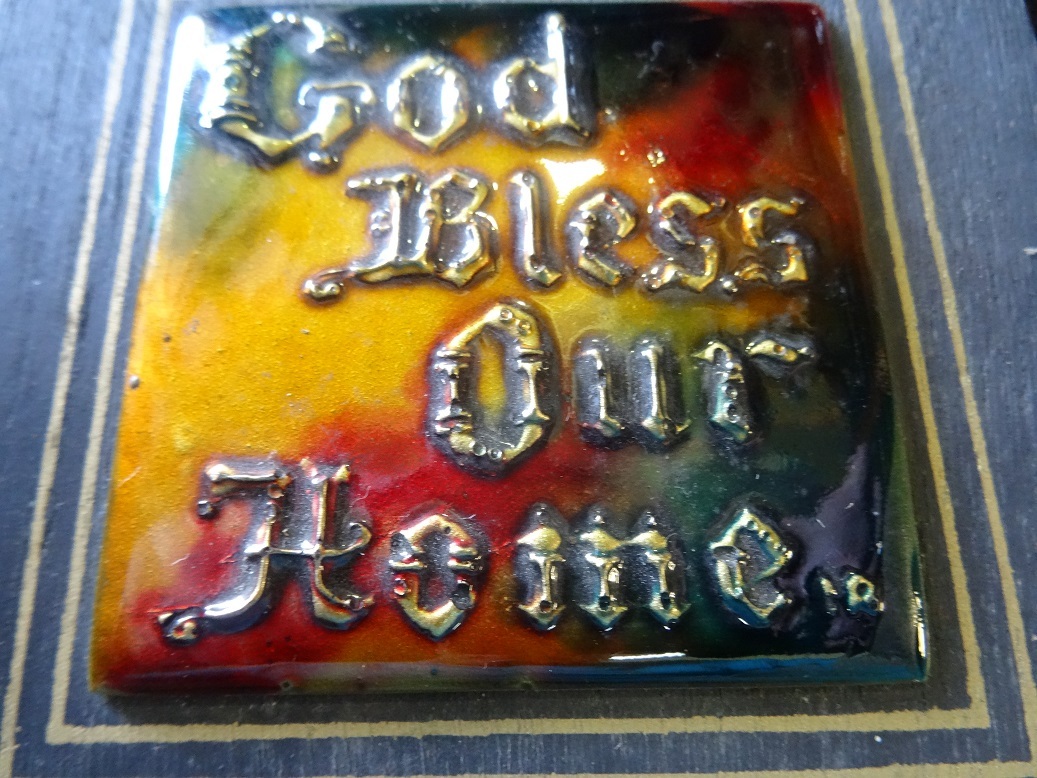 VTG ISRAEL HADAR AVIV ENAMEL ON WOOD WALL PLAQUE Jewish GOD BLESS OUR ...