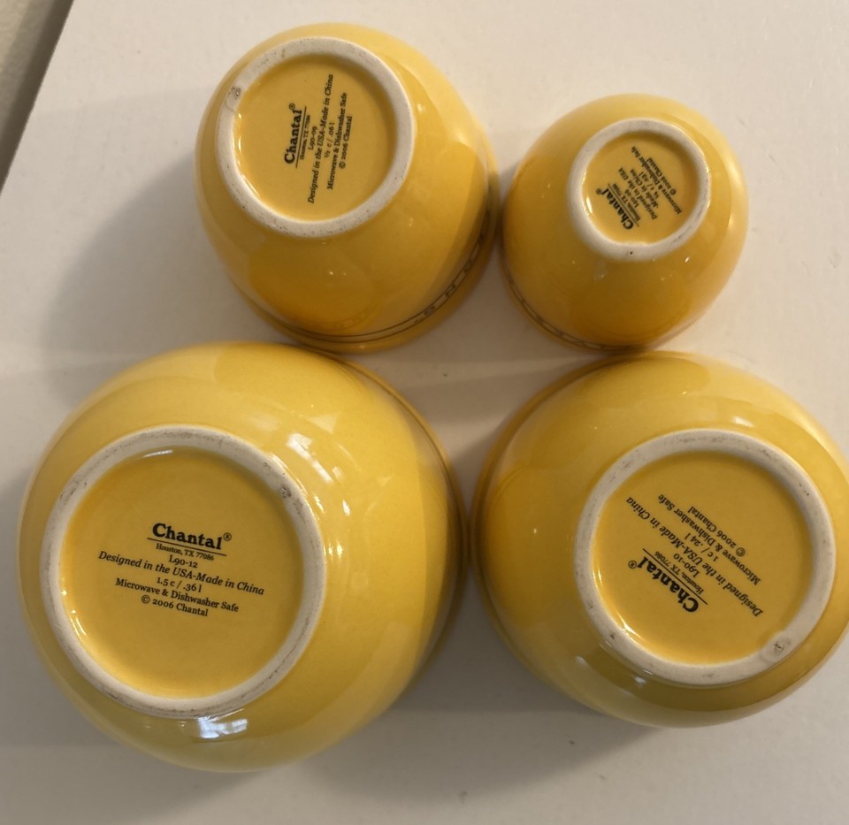 Chantal Measuring Cups Nesting Bowls Live Strong Yellow Set 4 2006 | eBay