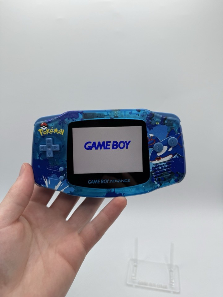 Custom Kyogre Pokemon Gameboy Advance W/ iPS V5 Backlit LCD MOD Console ...