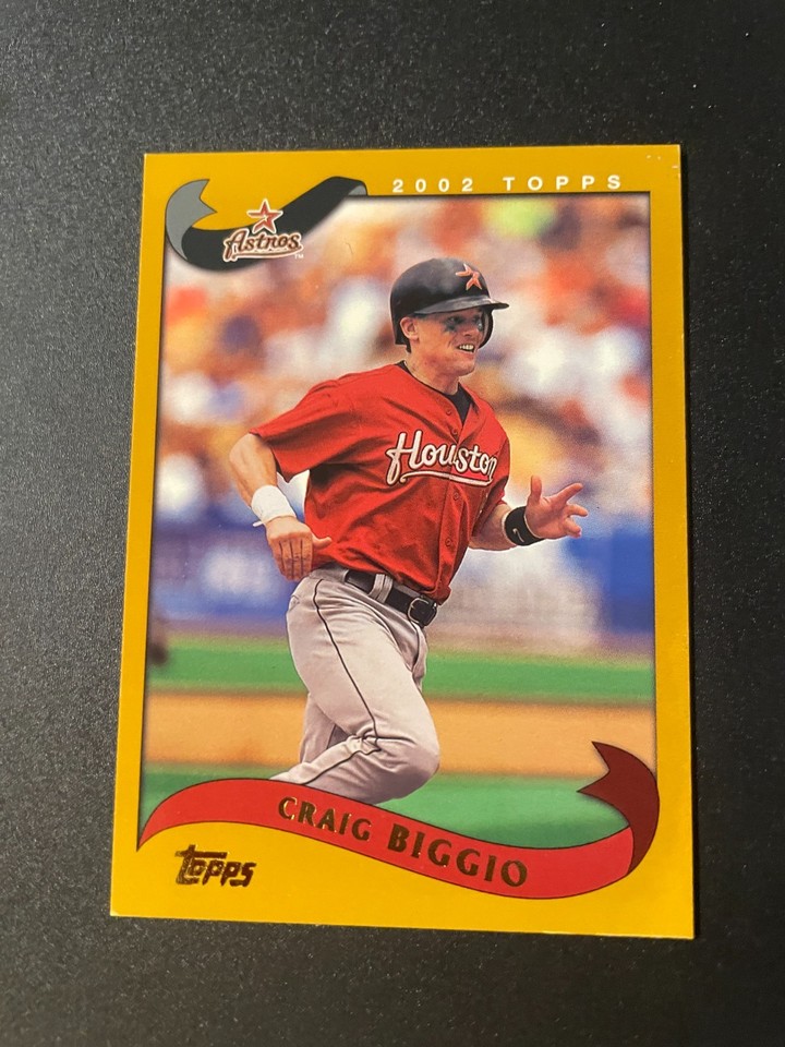 Craig Biggio 2 card lot 2001 2002 Topps #250 #188 Houston Astros FREE ...