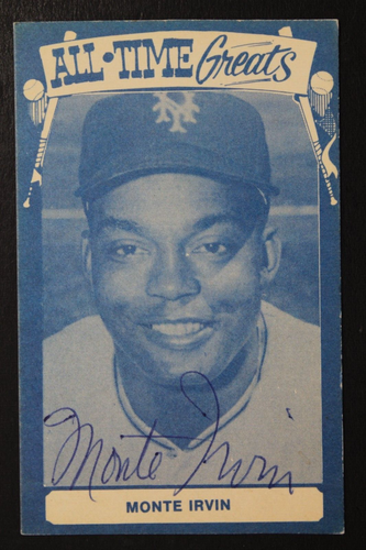 MONTE IRVIN (d.2016) Signed Autographed HOF NY Giants Vintage TCMC ...
